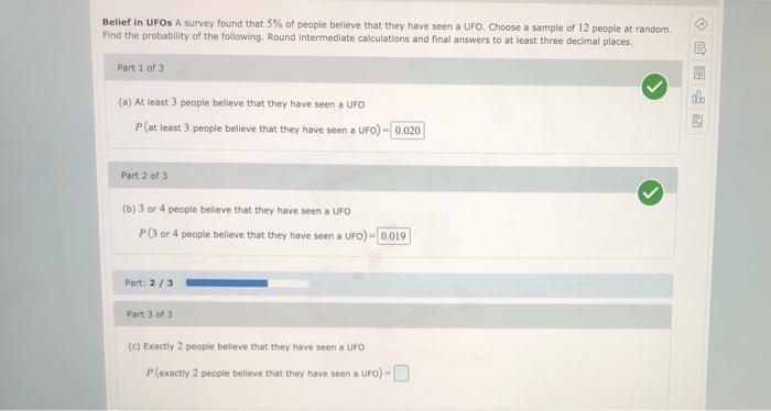 Solved Belief in UFOs A survey found that 5% of people | Chegg.com