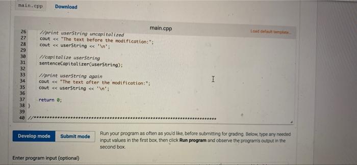 Solved 5.8 CIS 22B Lab - Sentence Capitalizer Sentence | Chegg.com