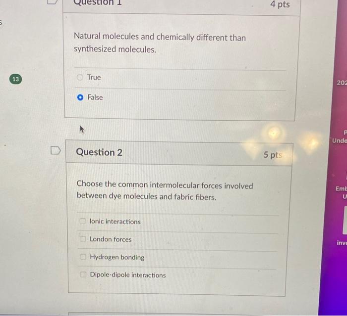 Solved Natural molecules and chemically different than | Chegg.com