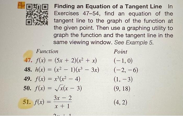 Solved Finding an Equation of a Tangent Line In Exercises | Chegg.com