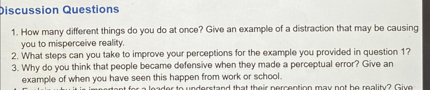 Solved Discussion QuestionsHow many different things do you | Chegg.com