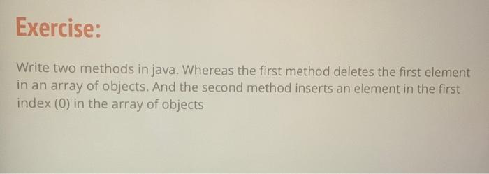 Solved Write two methods in java. Whereas the first method | Chegg.com