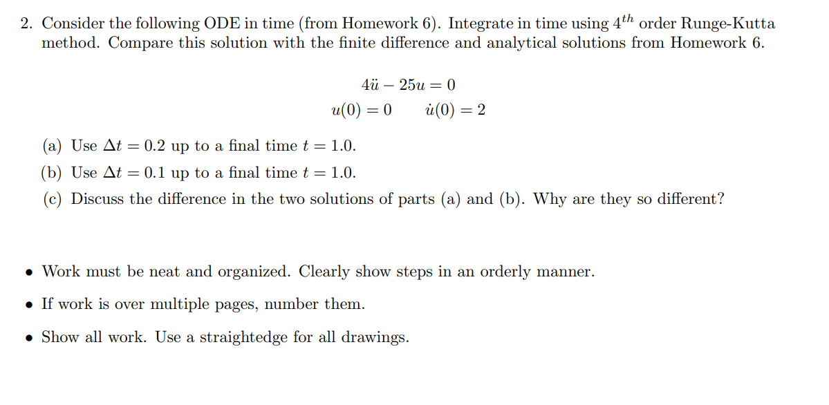 Solved Consider the following ODE in time (from Homework 6). | Chegg.com