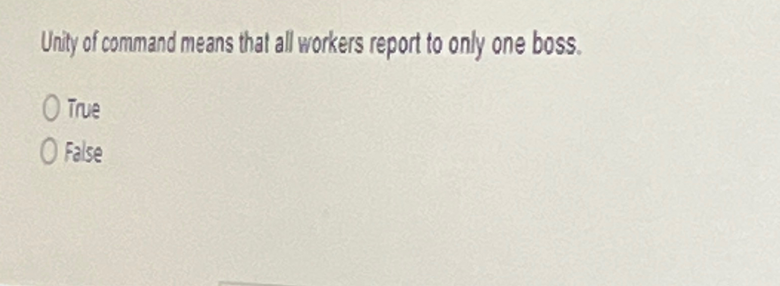 Solved Unity of command means that all workers report to | Chegg.com