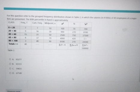 Solved firm are presented. The Both percentile in Rand is | Chegg.com