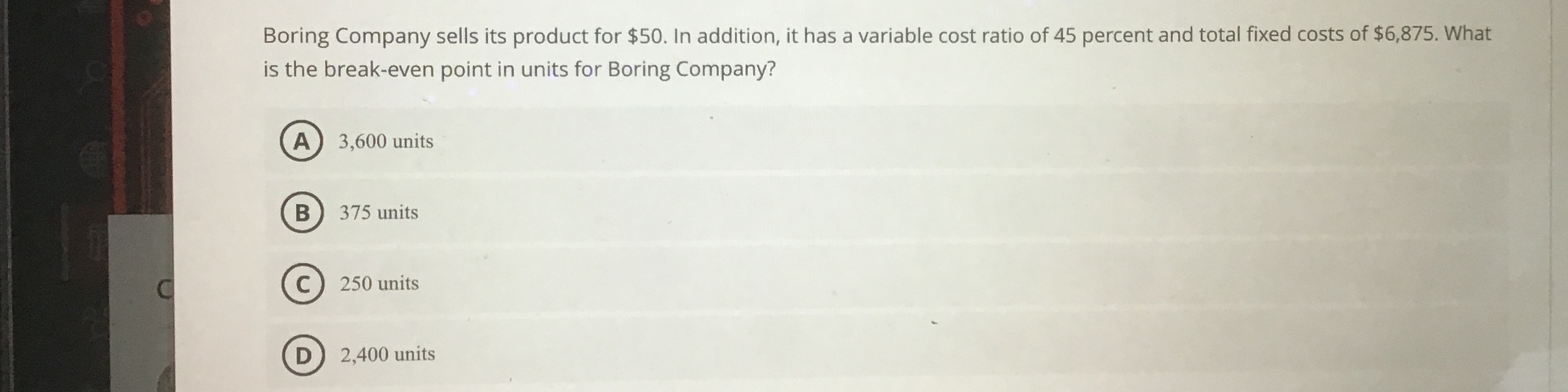 Solved Boring Company sells its product for $50. ﻿In | Chegg.com