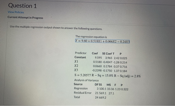 Solved ion 1 View Policies Current Attempt In Progress Chegg