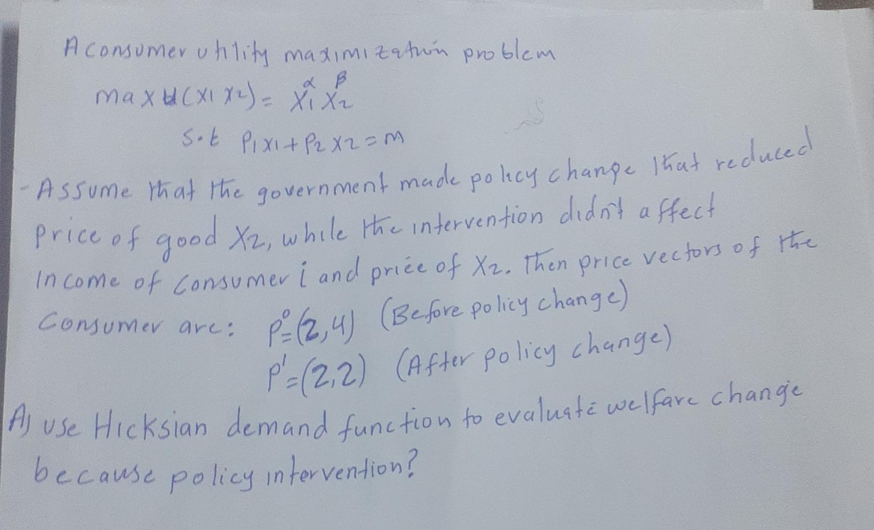 Solved I have exam. please solve this welfare change: | Chegg.com