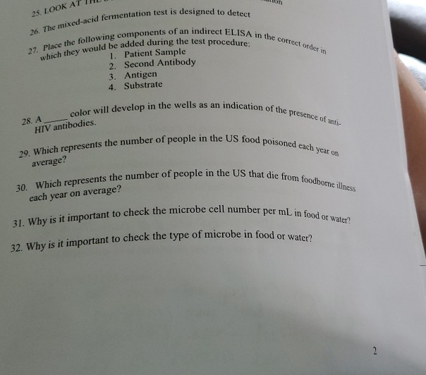 Solved 26. The mixed-acid fermentation test is designed to | Chegg.com