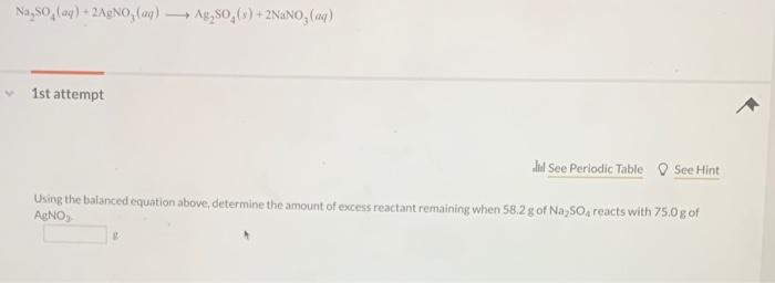 Solved Using the balanced equation above, determine the | Chegg.com