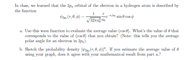 Solved In class, we learned that the 2px ﻿orbital of the | Chegg.com