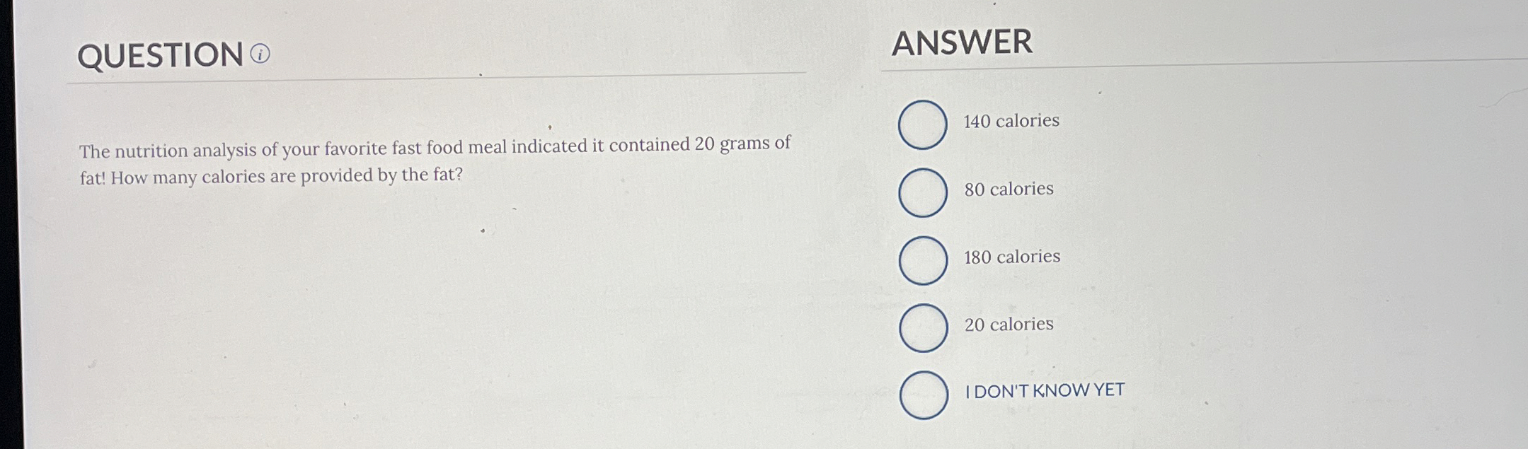 Solved QUESTIONThe nutrition analysis of your favorite fast | Chegg.com