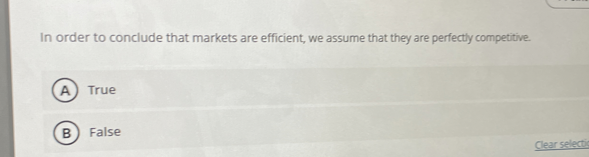 Solved In order to conclude that markets are efficient, we | Chegg.com
