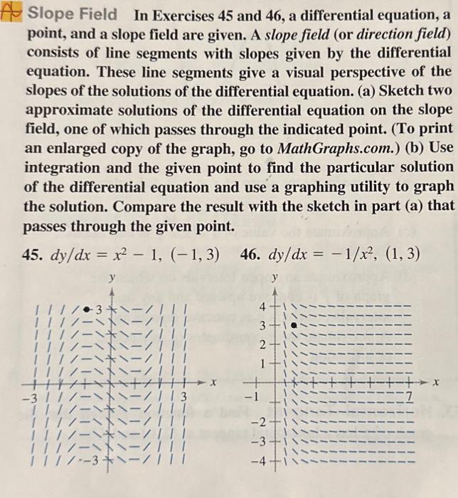 Solved Slope Field In Exercises 45 and 46, a differential | Chegg.com