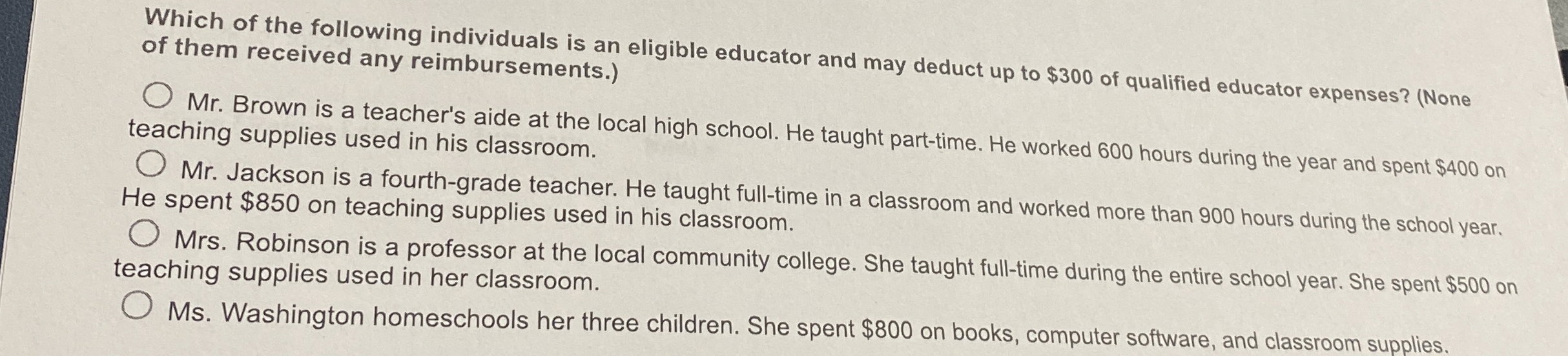 Solved Which of the following individuals is an eligible | Chegg.com