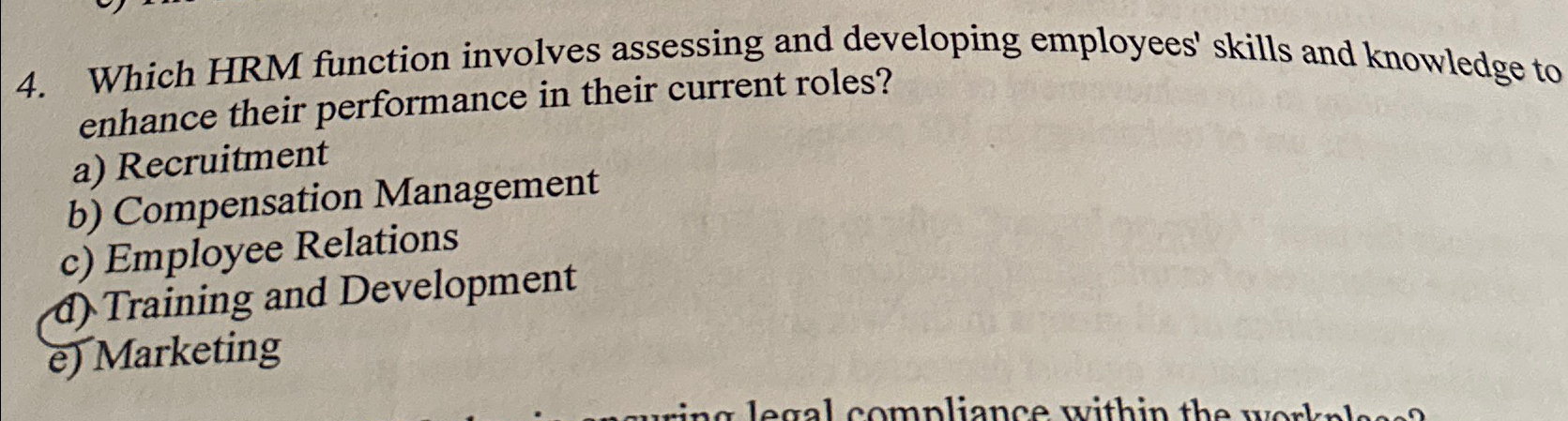 Solved Which HRM function involves assessing and developing | Chegg.com