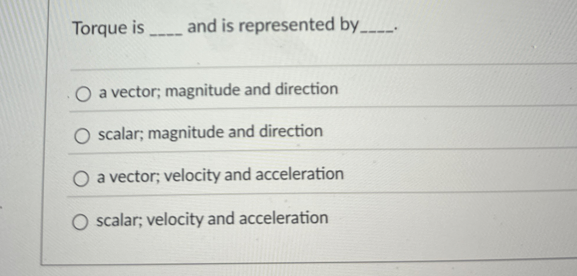 Solved Torque is q, ﻿and is represented by q, .a vector; | Chegg.com