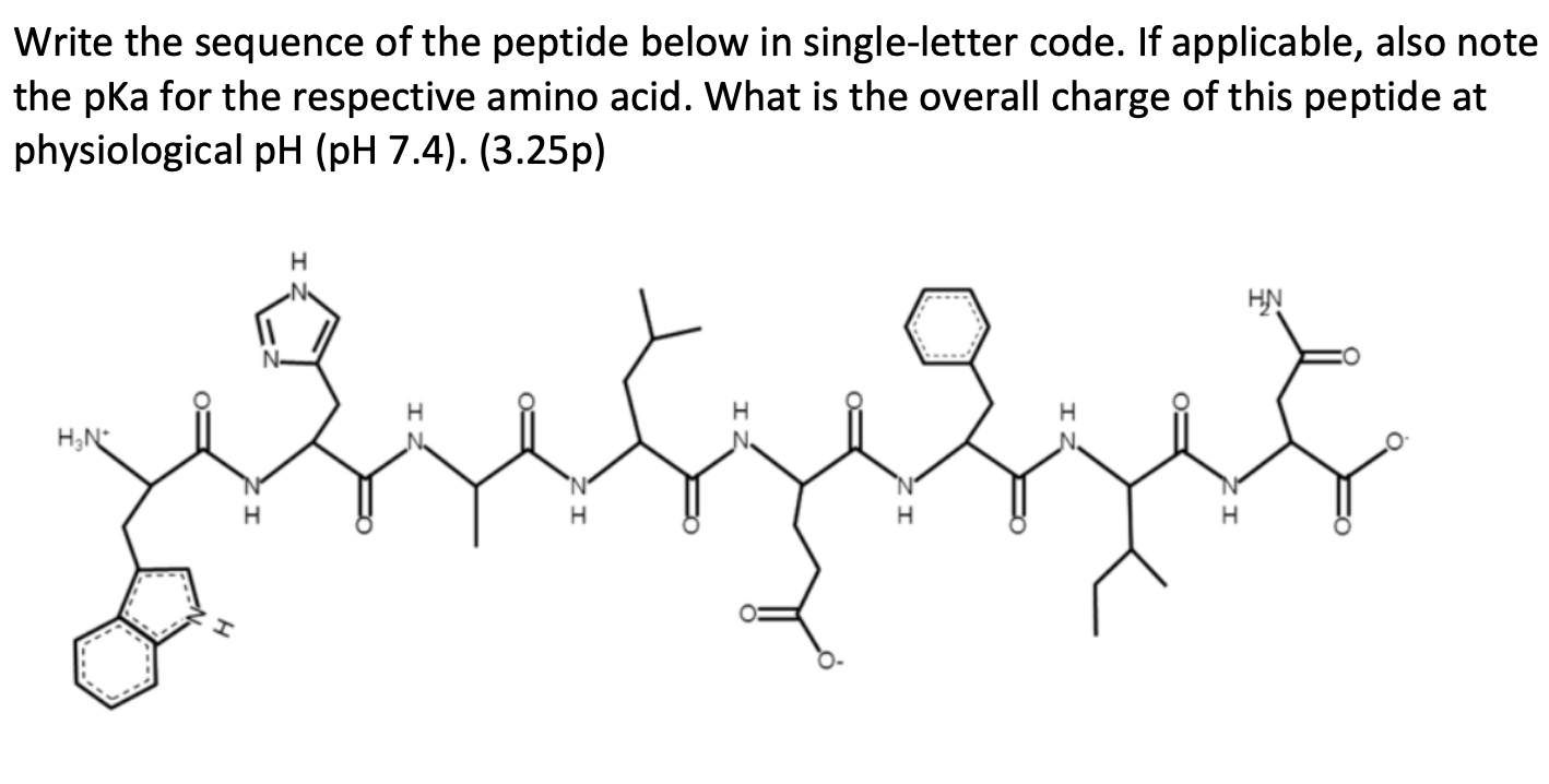 Solved Write the sequence of the peptide below in | Chegg.com