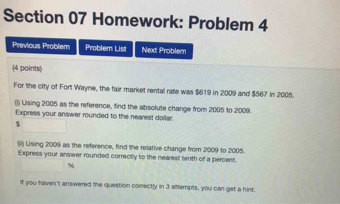 Solved Section 07 Homework: Problem 4 Previous Problem | Chegg.com