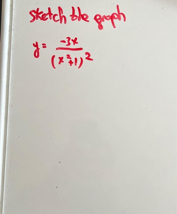 Solved sketch the groph y=(x2+1)2−3x | Chegg.com