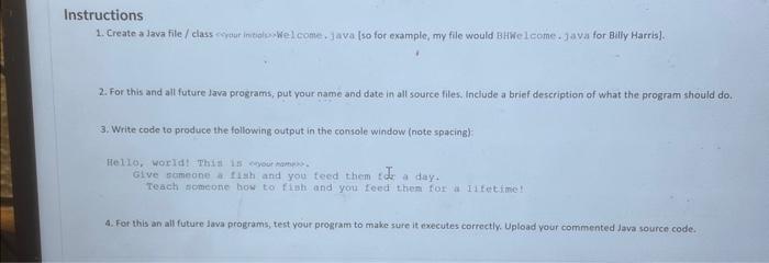 Solved nstructions 1. Create a Java file / class strour | Chegg.com