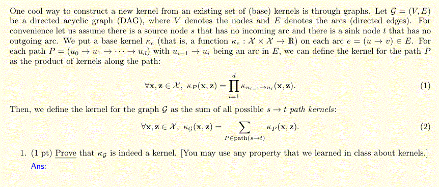 Solved One cool way to construct a new kernel from an | Chegg.com