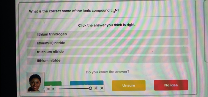 Solved What is the correct name of the ionic compound LIN? | Chegg.com