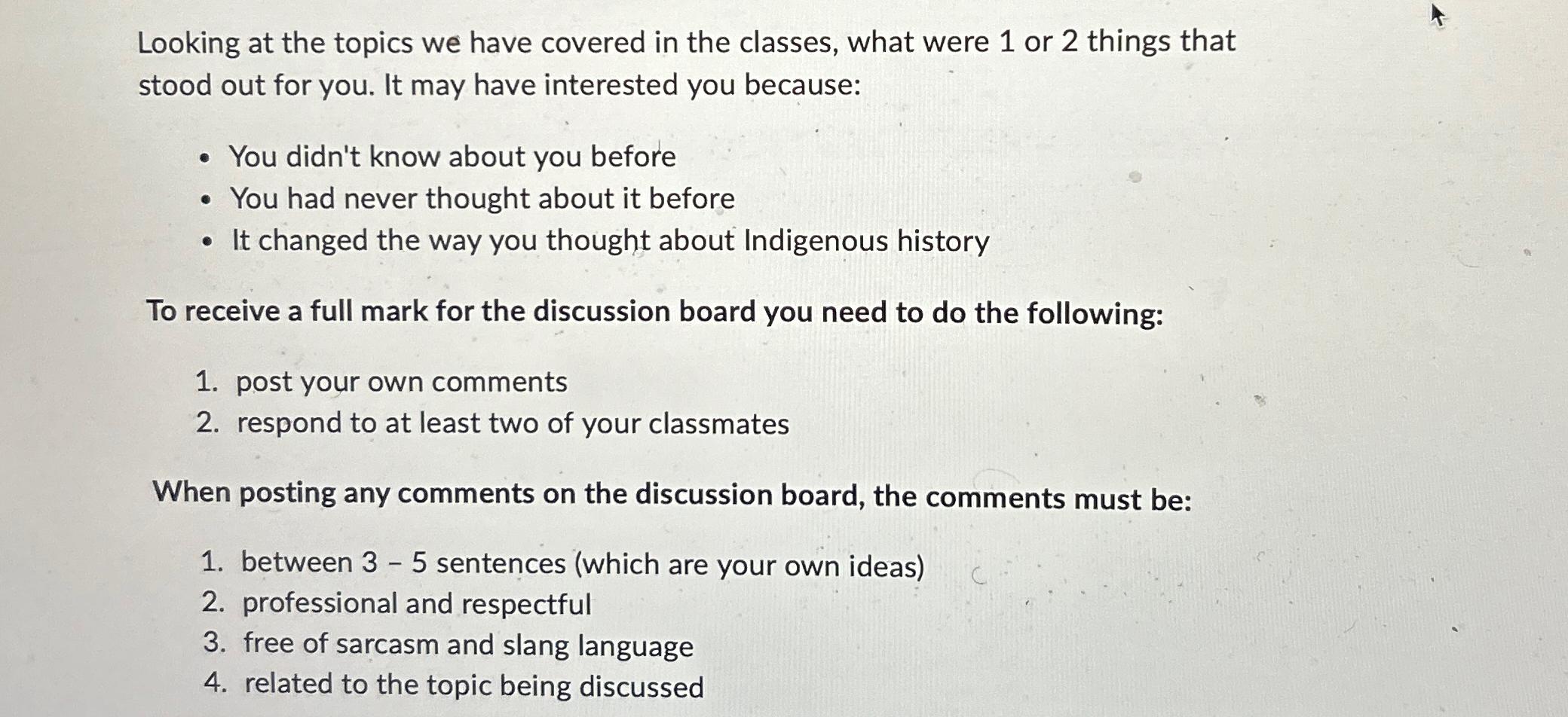 Solved Looking at the topics we have covered in the classes, | Chegg.com