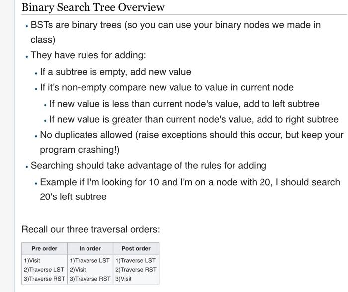 Solved This lab will use Binary Search Trees to serve as a | Chegg.com