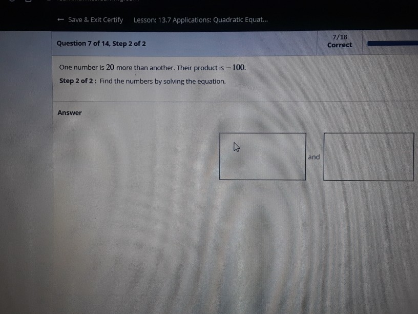 Solved - Save & Exit Certify Lesson: 13.7 Applications: | Chegg.com