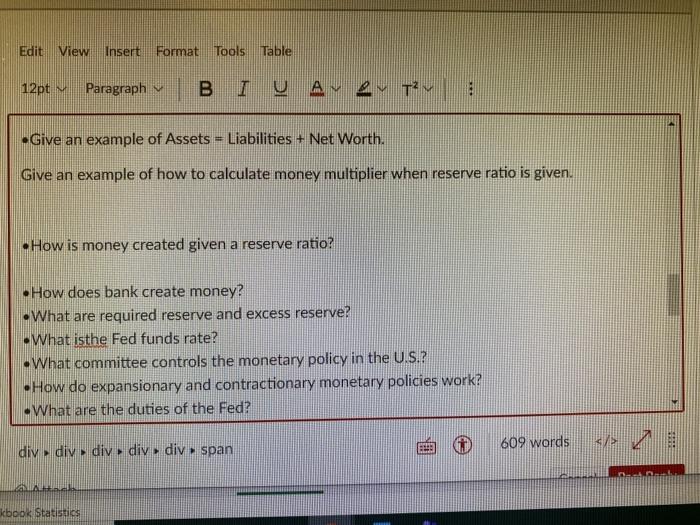 Solved Edit View Insert Format Tools Table 12pt M Paragraph | Chegg.com