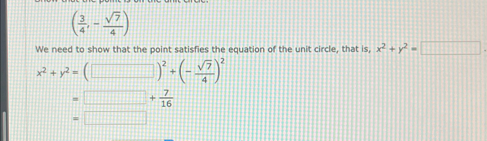 Solved (34,-724)We need to show that the point satisfies the | Chegg.com