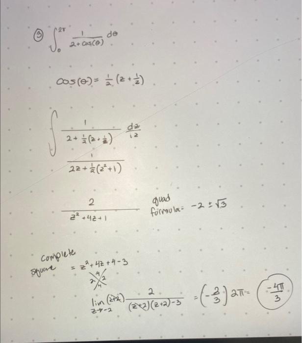 Solved please evaluate using complex integrals method. I | Chegg.com