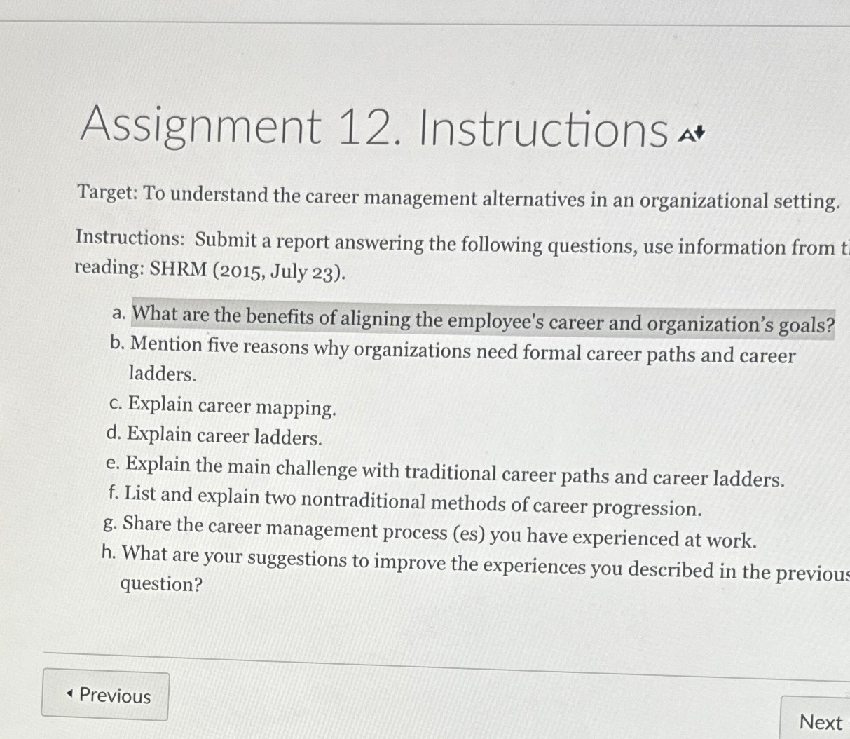 Solved Assignment 12. ﻿Instructions ?**Target: To understand | Chegg.com