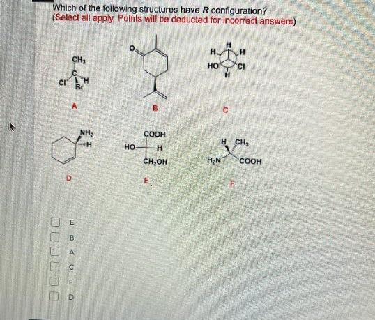 Solved Which of the following structures have R | Chegg.com