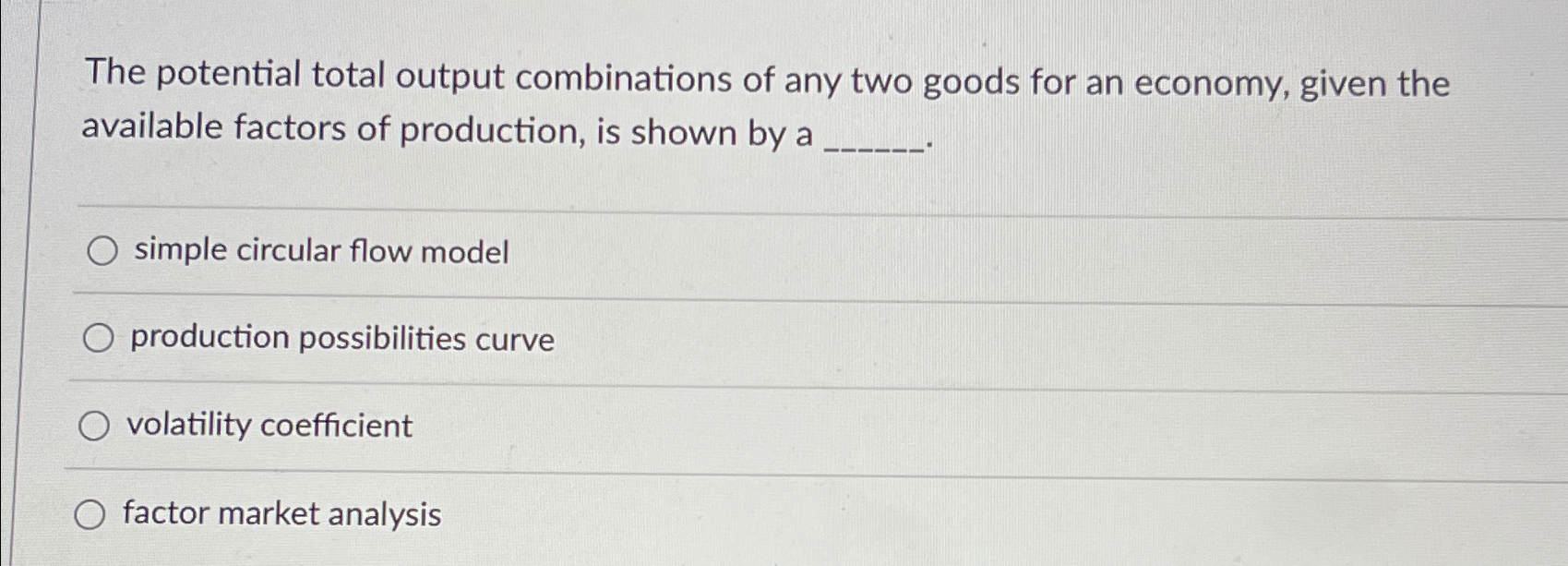 Solved The potential total output combinations of any two | Chegg.com