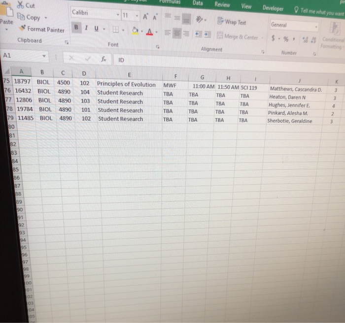 (ALL STEPS) Select cell A1. Activate the Track | Chegg.com