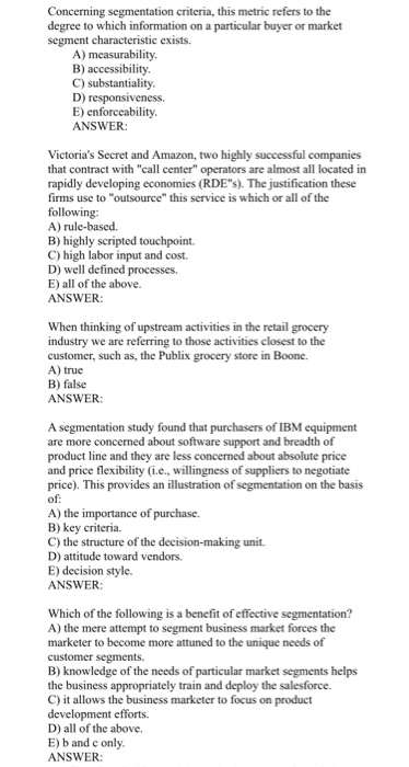 Solved Concerning segmentation criteria, this metric refers | Chegg.com