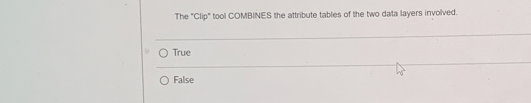 Solved The "Clip" tool In GIS COMBINES the attribute tables | Chegg.com
