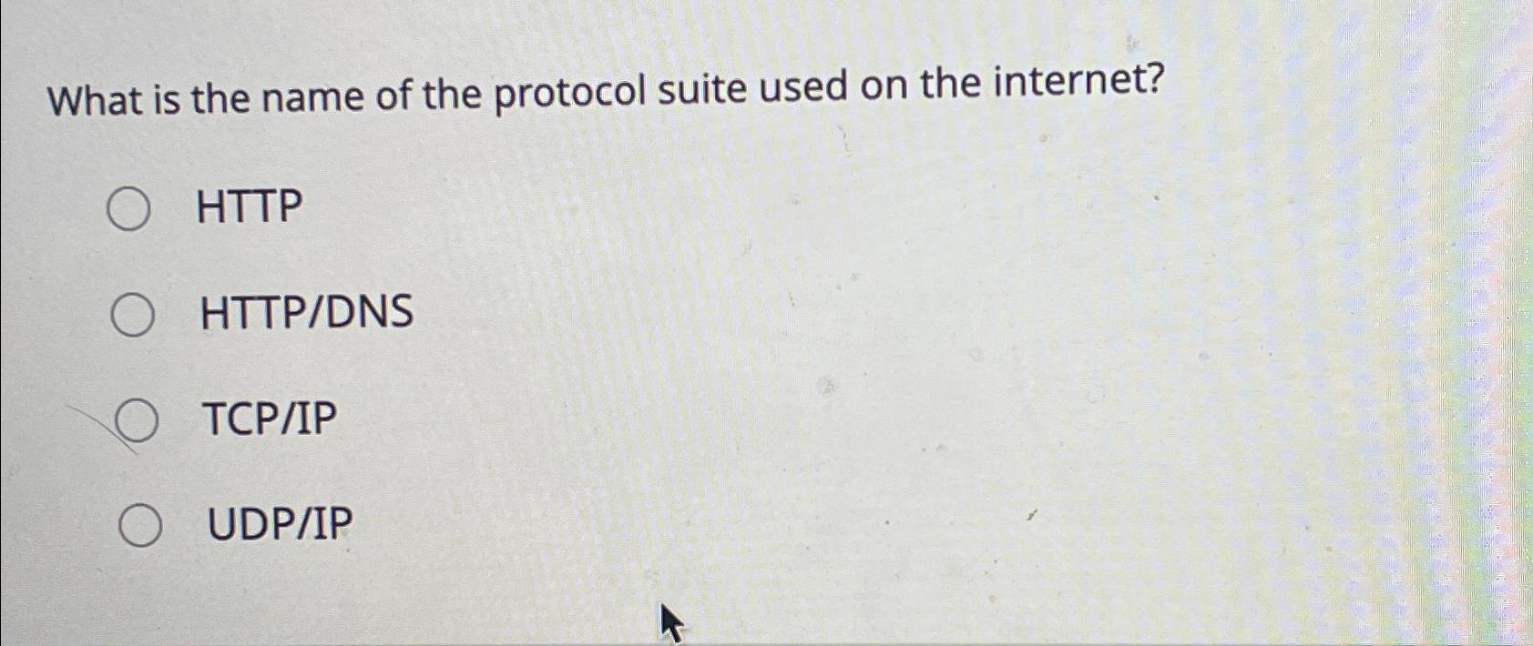 Solved What is the name of the protocol suite used on the | Chegg.com