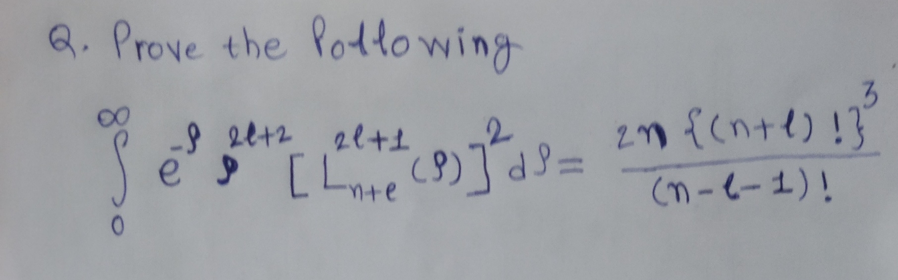 Solved Q. ﻿Prove the | Chegg.com