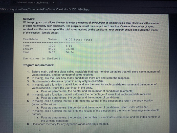 Solved Microsoft Word - Lab_Pointers X + | Chegg.com