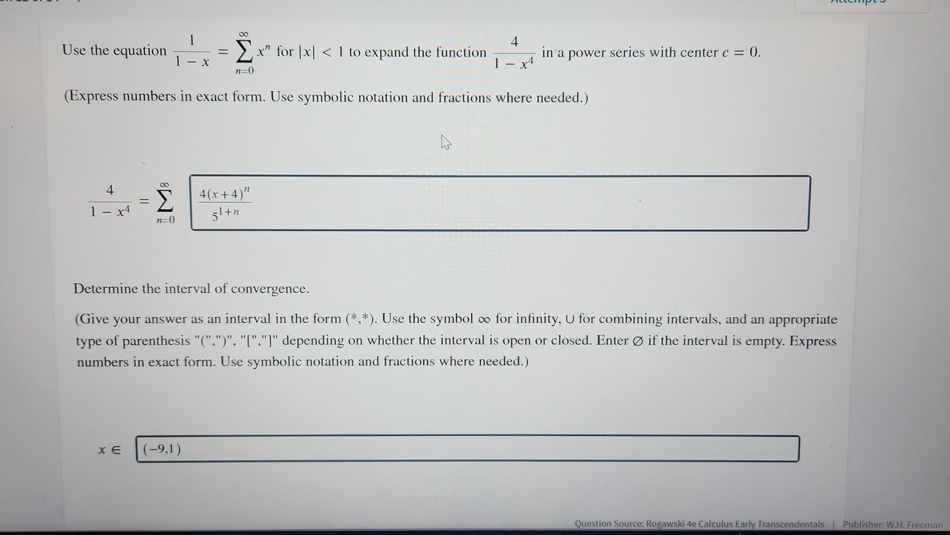 Solved Use the equation 1−x1=∑n=0∞xn for ∣x∣