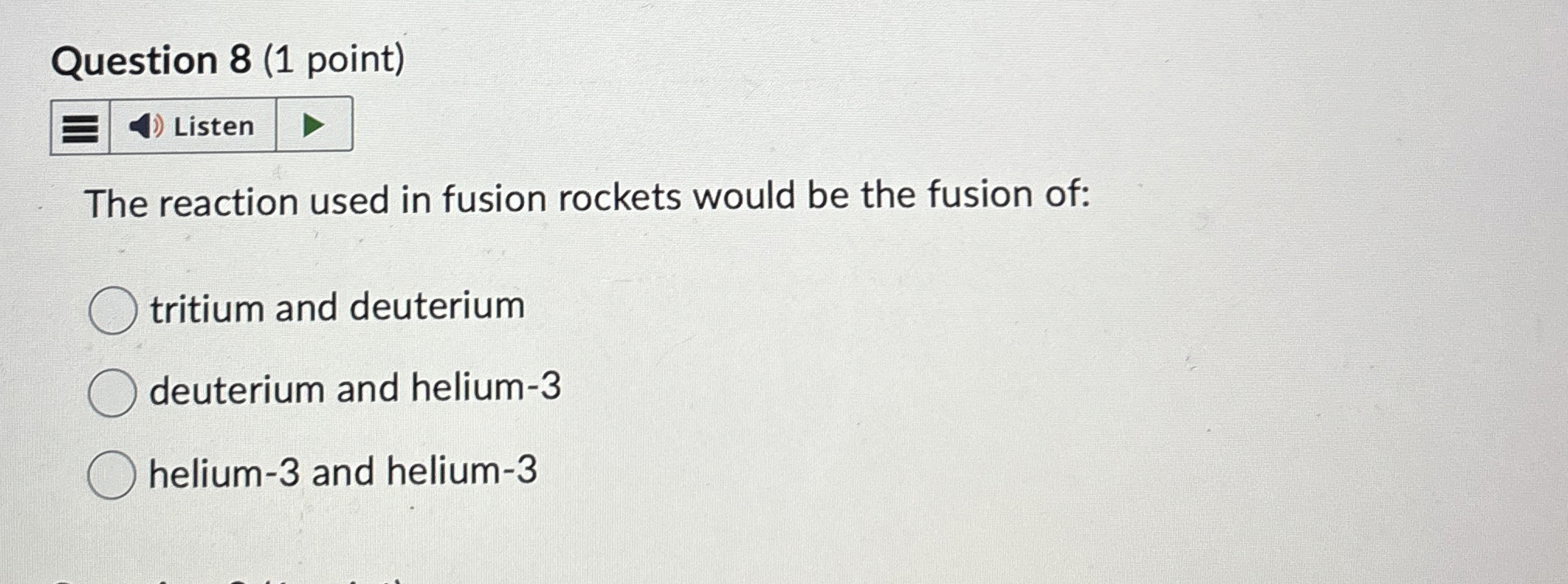 Solved Question 8 (1 ﻿point)ListenThe reaction used in | Chegg.com