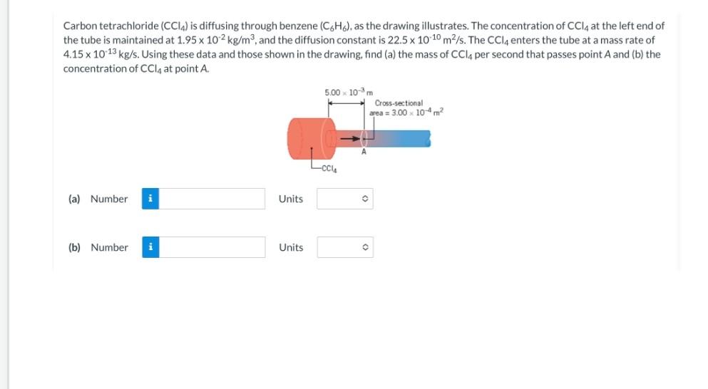 Solved Carbon tetrachloride (CCl4) is diffusing through | Chegg.com