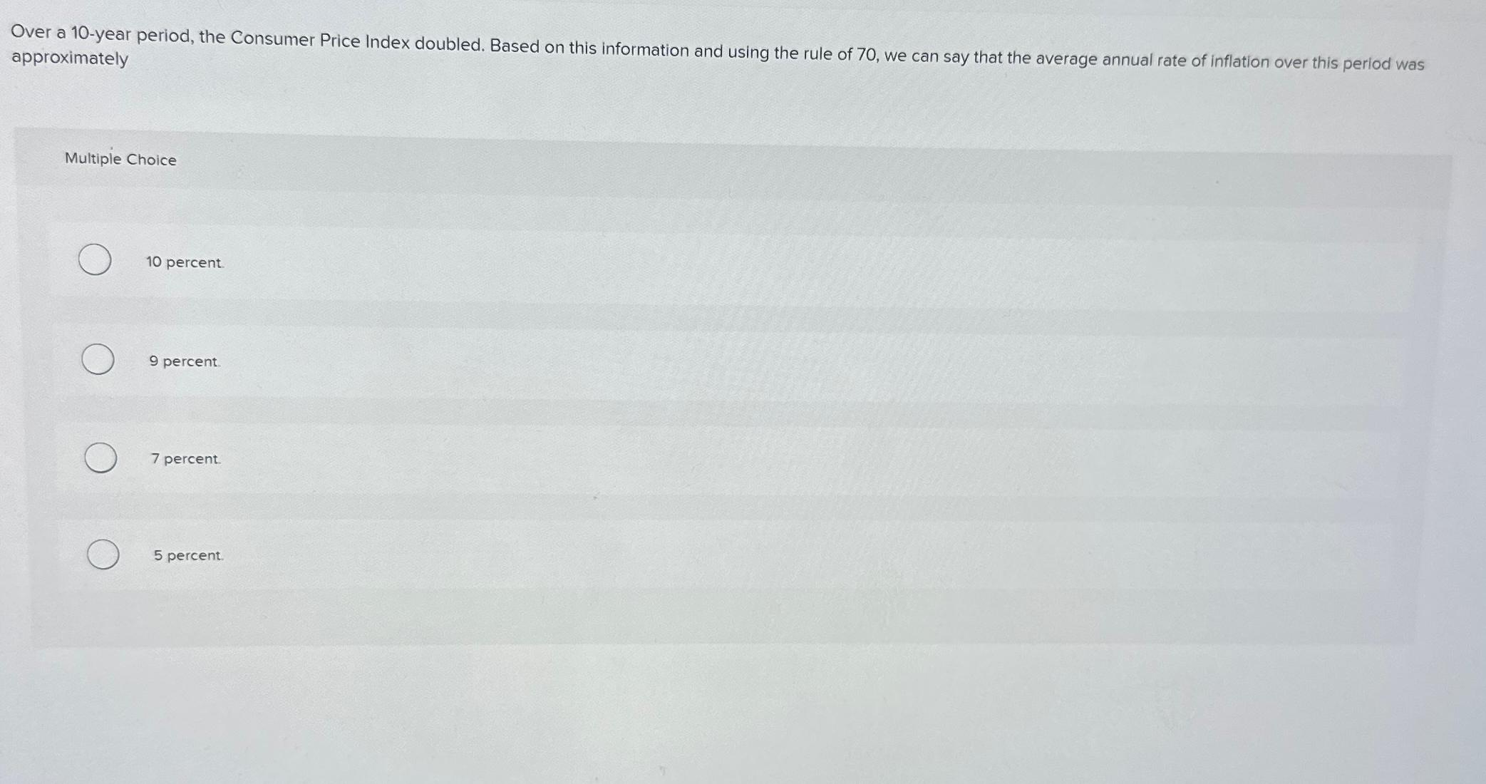 Solved Over a 10-year period, the Consumer Price Index | Chegg.com