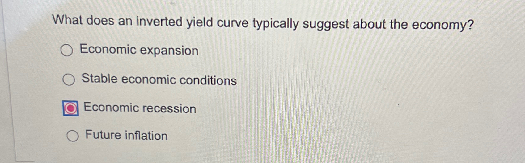 Solved What does an inverted yield curve typically suggest | Chegg.com