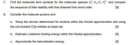 Solved Find the molecular term symbols for the molecular | Chegg.com