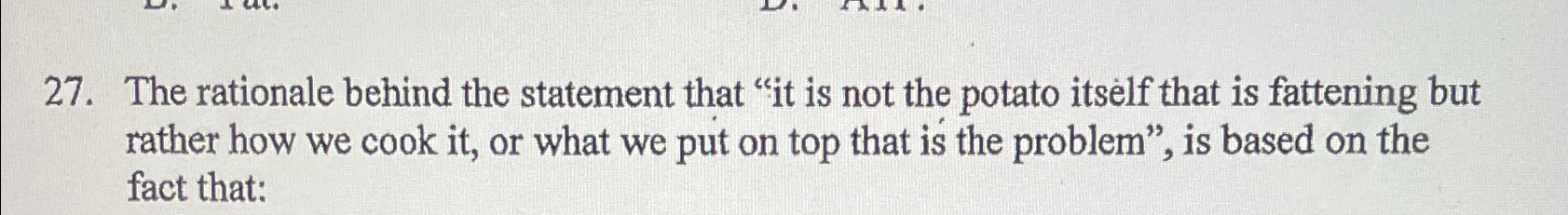 Solved The rationale behind the statement that "it is not | Chegg.com