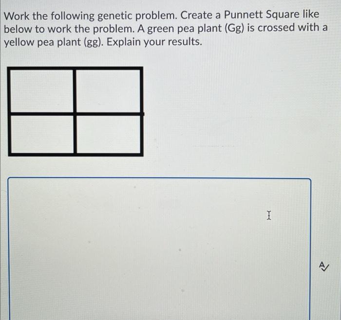 Solved Work the following genetic problem. Create a Punnett | Chegg.com